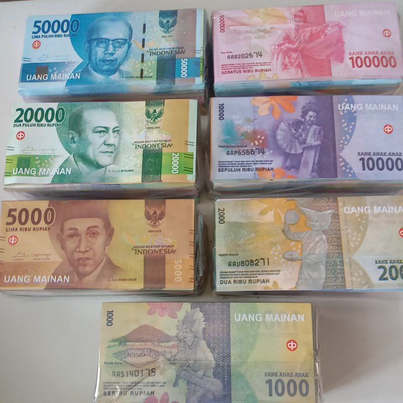 Jual UANG MAINAN 500 LEMBAR/UANG MAINAN LENGKAP 7 MATA UANG | Shopee ...
