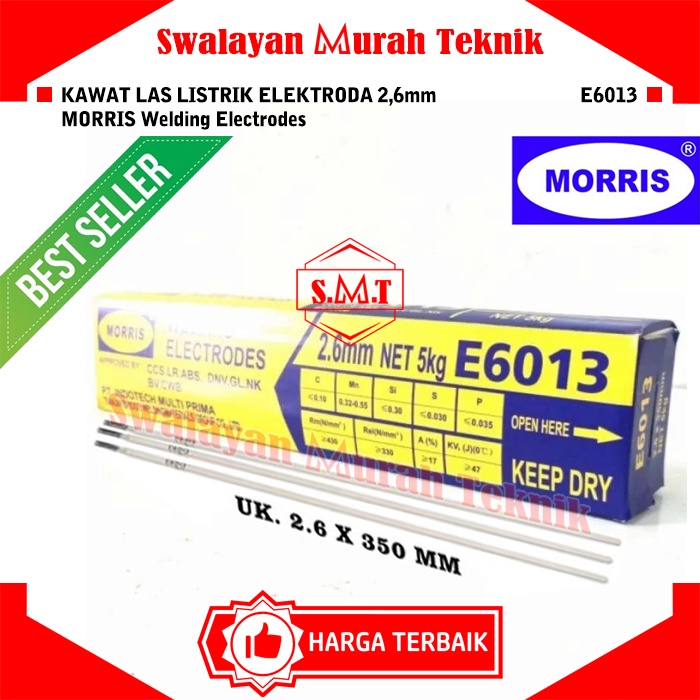 Jual Kawat Las Listrik Elektroda 2,6mm MORRIS E6013 ROHA RH60 | Shopee Indonesia