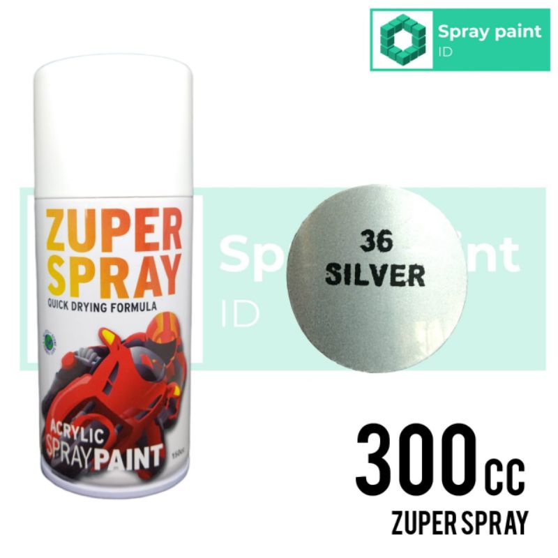 Jual cat semprot silver 300cc zuper spray pilok pilox pylox spray paint ...