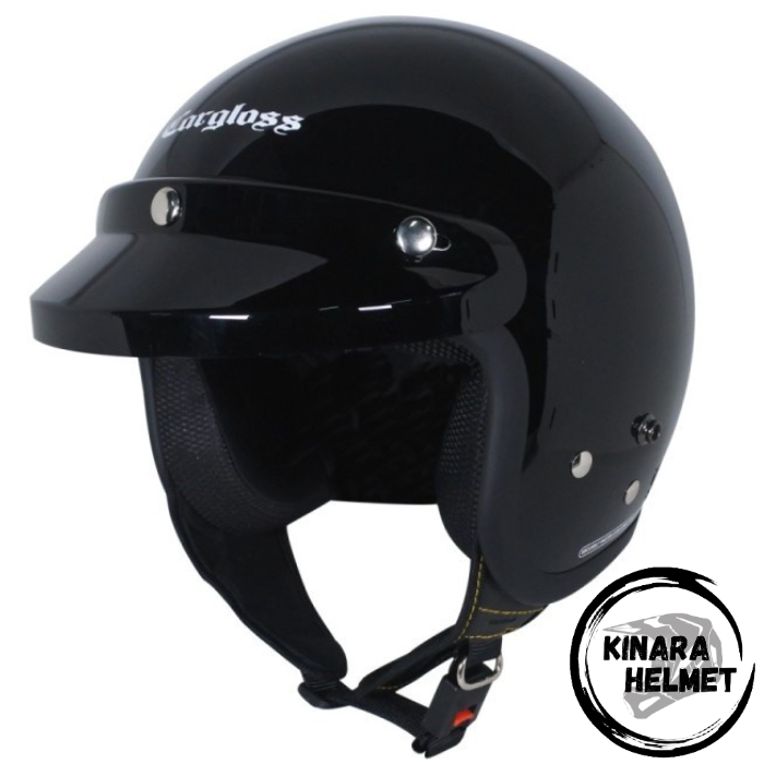 Jual HELM CARGLOSS ORIGINAL CFM RETRO HALF FACE - DEEP BLACK | CARGLOSS ...