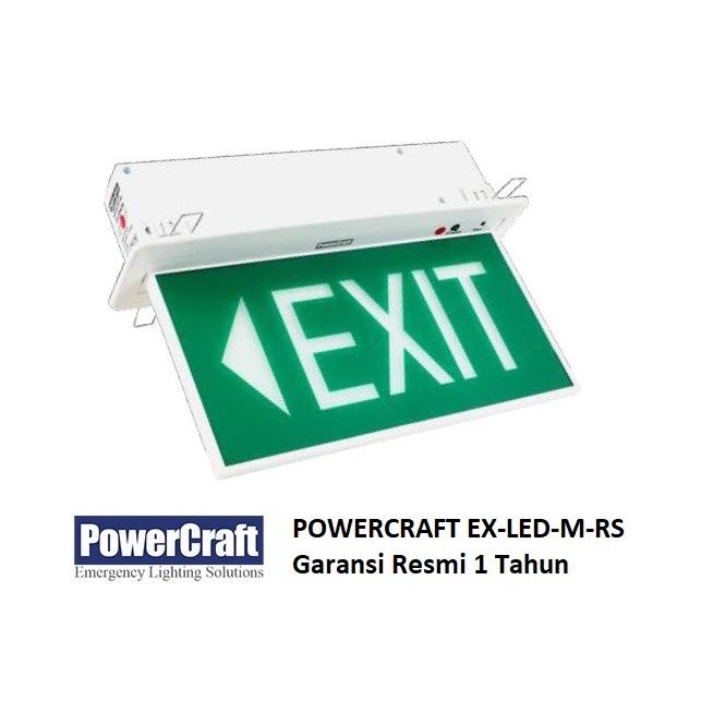 Jual Emergency Exit Light Powercraft EX-LED-M-RS 1.2W LED Nicad Battery | Shopee Indonesia