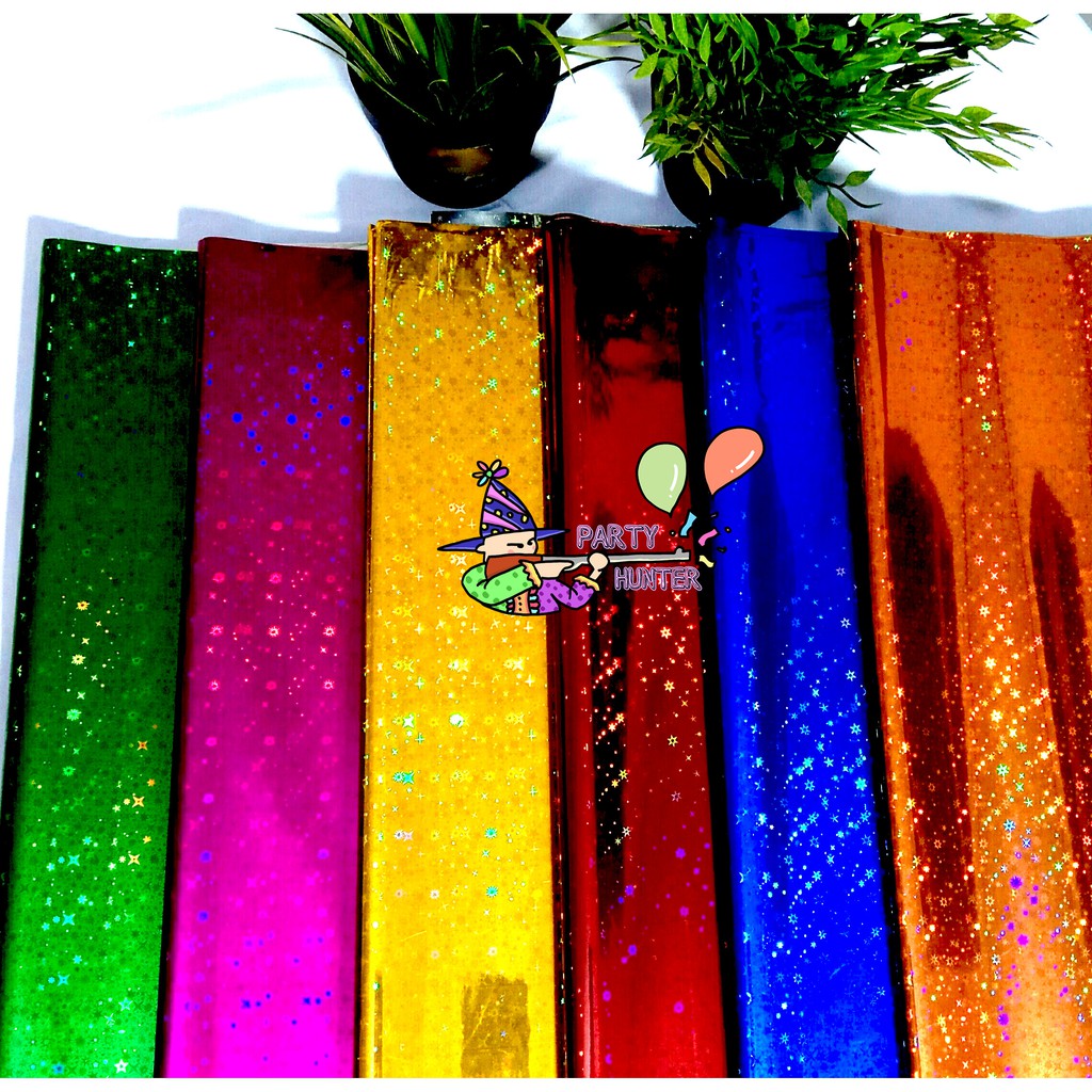 Jual Kertas Kado Hologram Mengkilap 3D Plastik Kilap Motif (5pcs) tipe ...