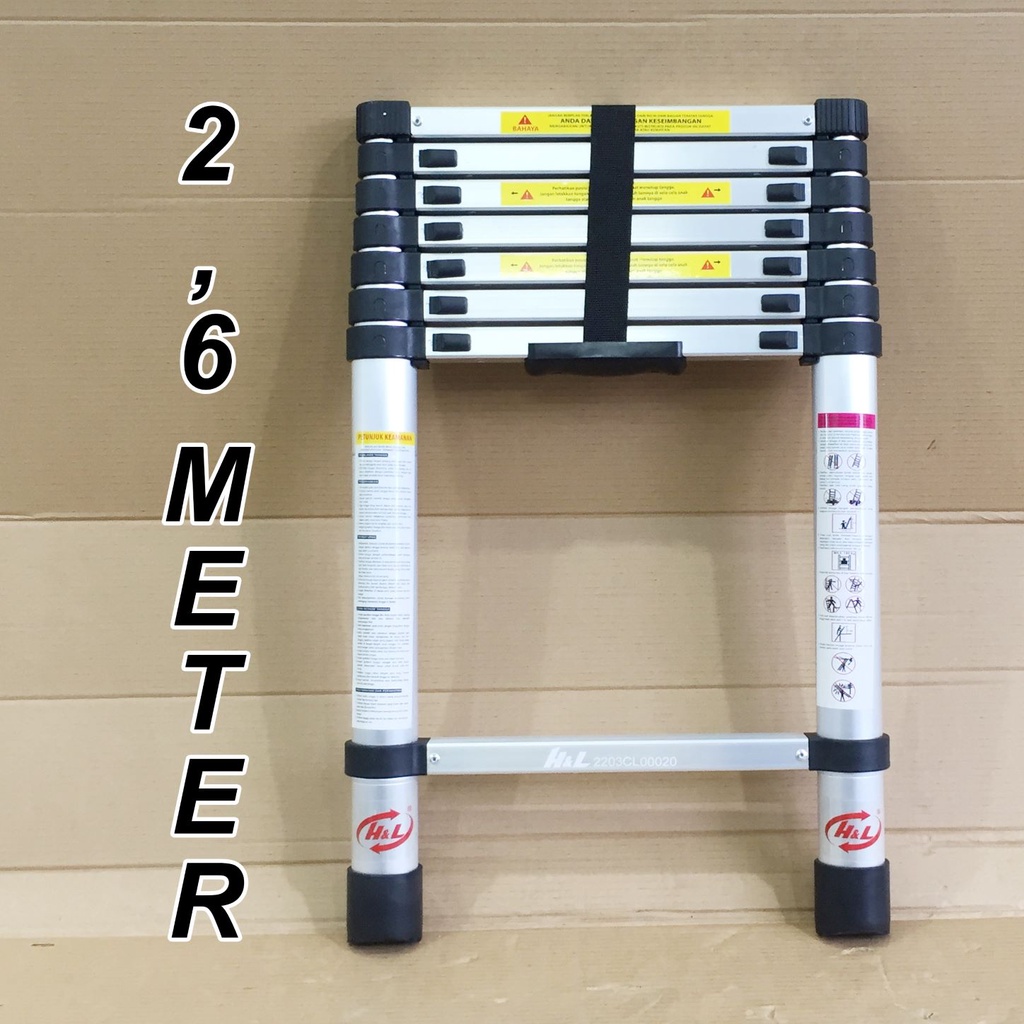 Jual HL TANGGA LIPAT / TANGGA PLN TELKOM TELESKOPIK ALUMINIUM 2,6 M ...