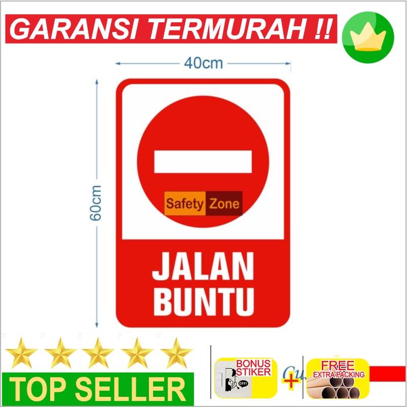 Jual Murah RAMBU PLAT/PLANG/LALU LINTAS JALAN BUNTU 40X60CM Keren ...