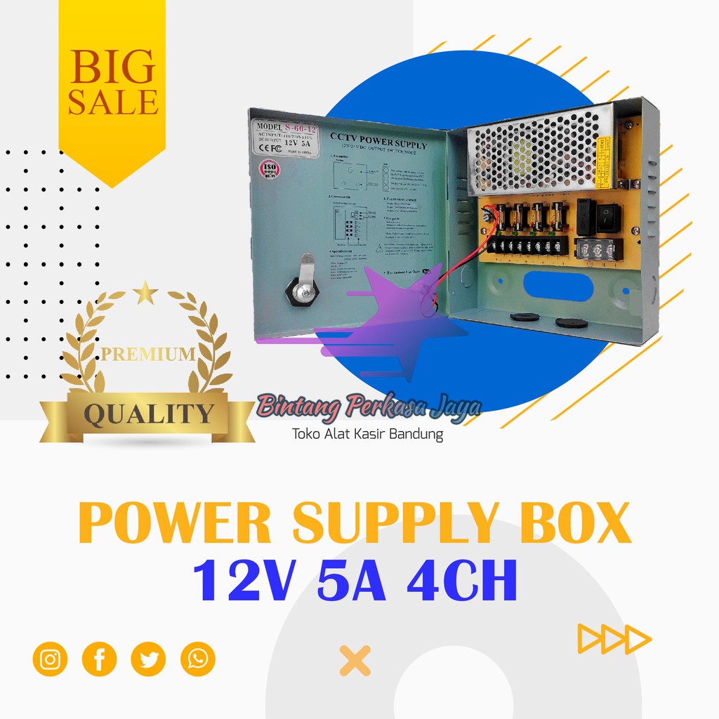 Jual POWER SUPPLY CCTV BOX ADAPTOR 12V 5A 4Ch / PSU box panel 4 channel | Shopee Indonesia