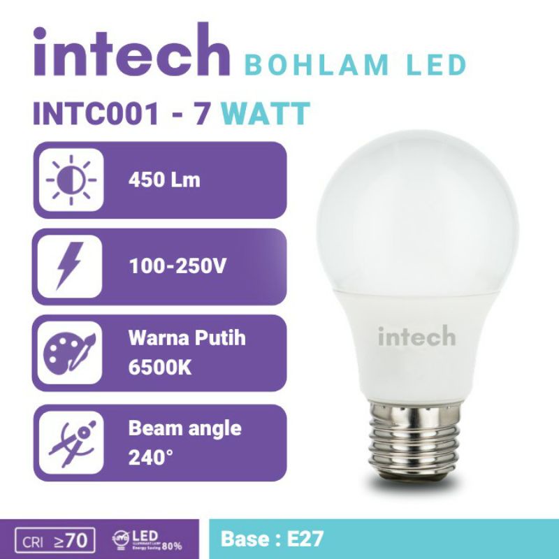 Jual Lampu LED 7w intech dari inlite murah terang grosir garansi 1th ...