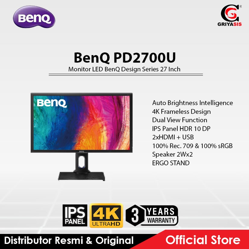 Jual Monitor LED BenQ Design Series 27 Inch PD2700U | Shopee Indonesia