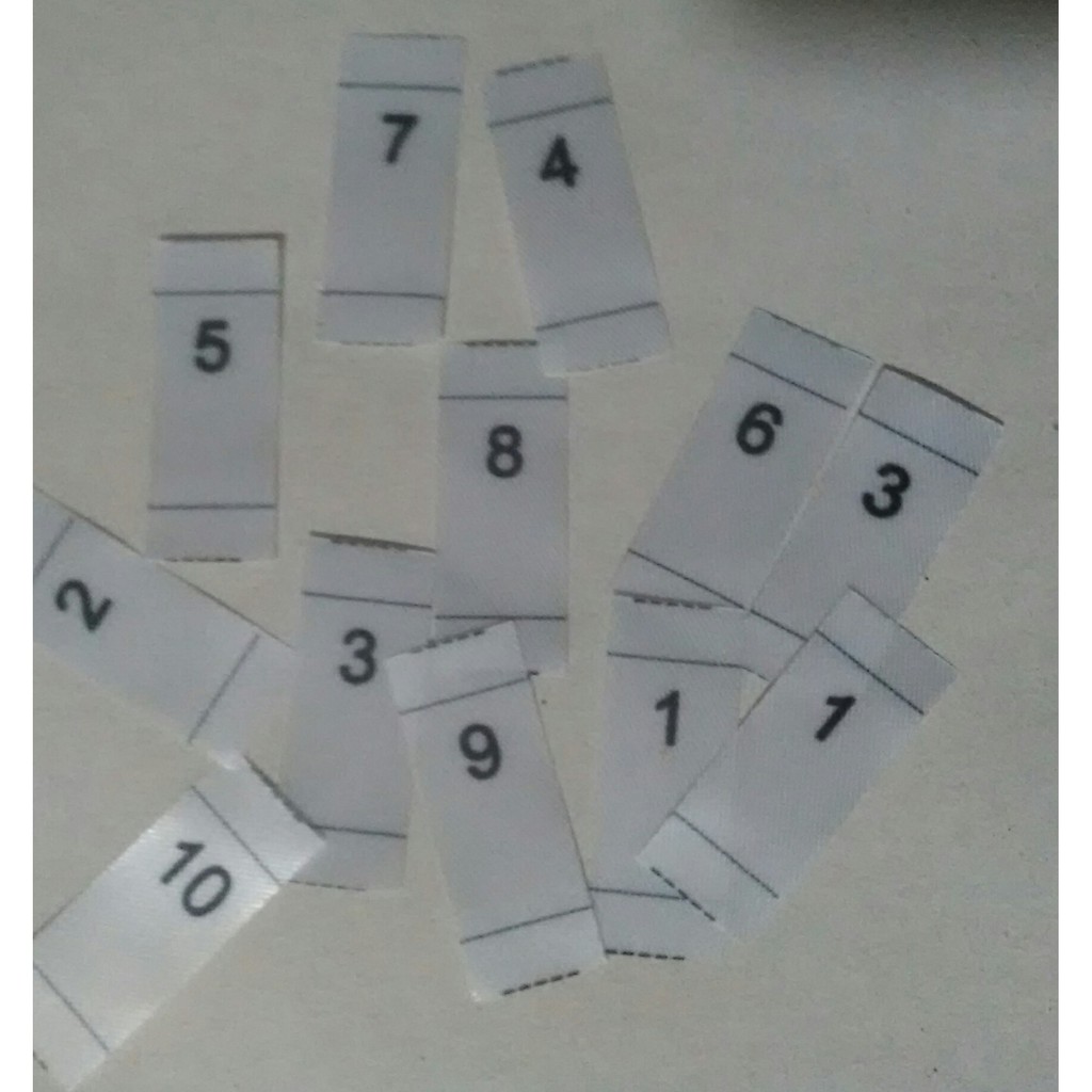 Jual Label Size Angka 1 - 5 /Label Ukuran Baju / Label Baju / Label ...