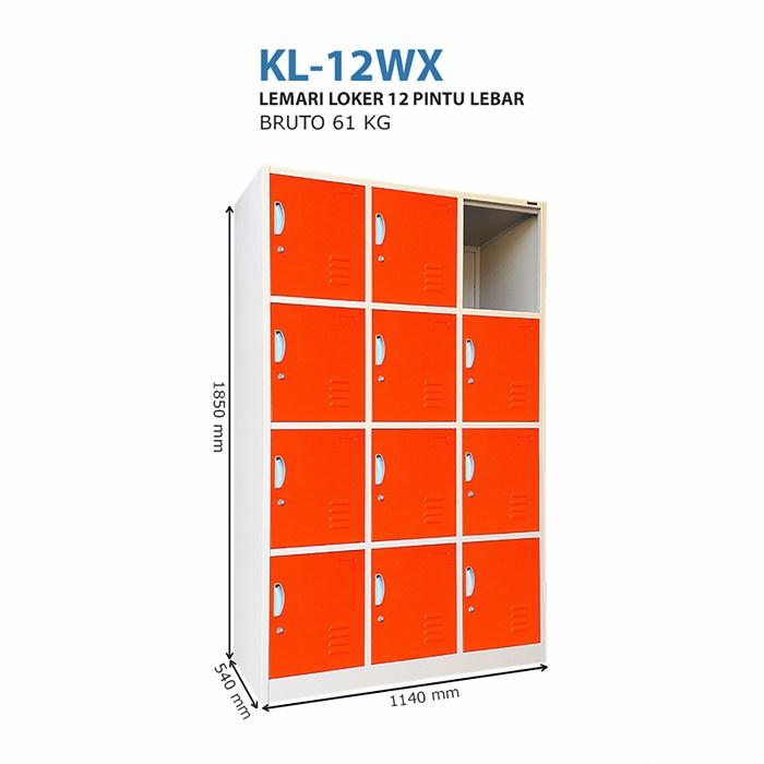 Jual Loker besi KL12WX lemari besi, filling cabinet locker 12 pintu ...