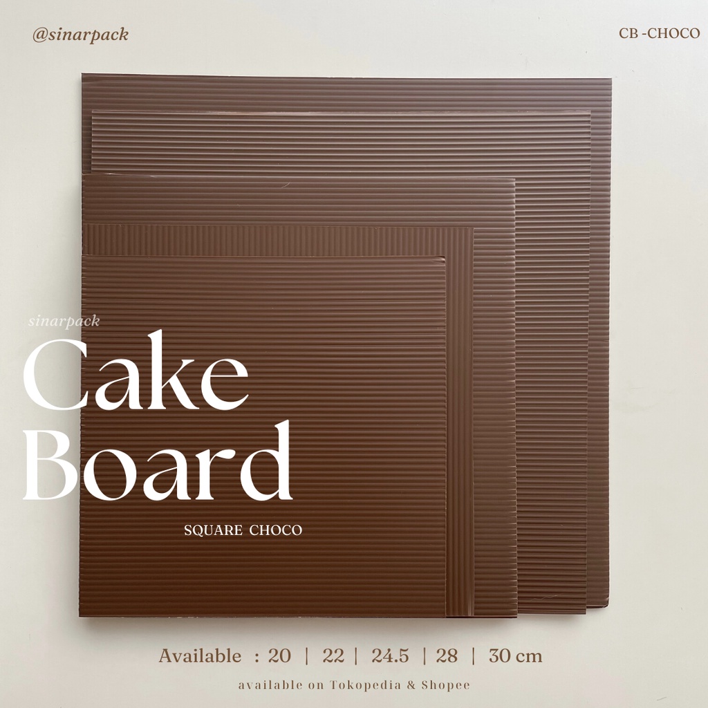 Jual Tatakan Kue Plastik Coklat Kotak 20 CM / Alas Kue Plastik Kotak ...