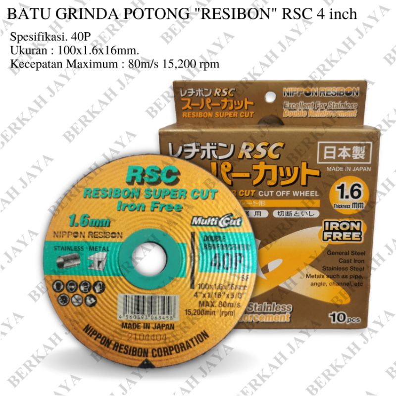 Jual RESIBON RSC Nippon Mata Gurinda Batu Gerinda Potong Besi Grinda ...