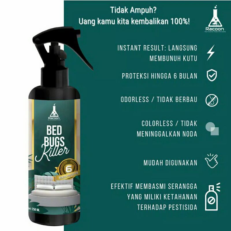 Jual Obat Kutu Kasur Racoon Bed Bugs Killer / Tungau / Tahan 6 bulan 1x ...