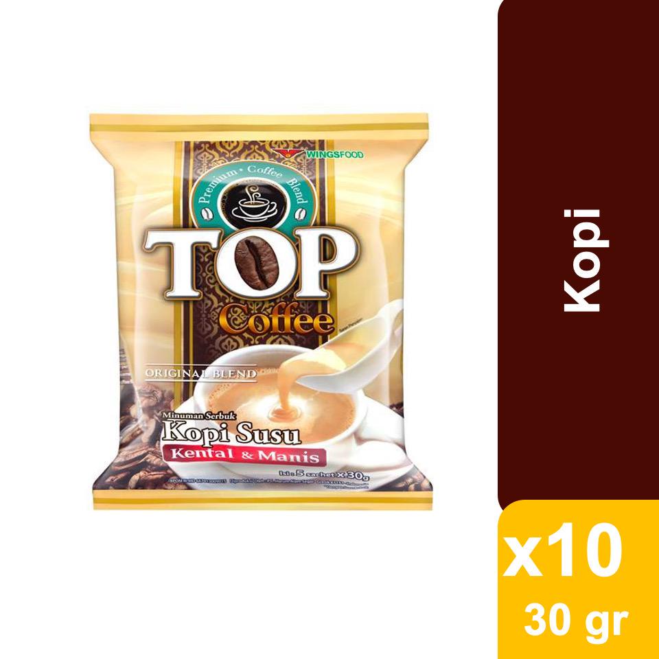 Jual Top Coffee Kopi Susu Kental Manis 3in1 10 x 30 gr | Shopee Indonesia