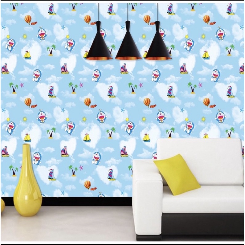 Jual Wallpaper Doraemon Awan 45 cm x 10 meter Indonesia|Shopee Indonesia