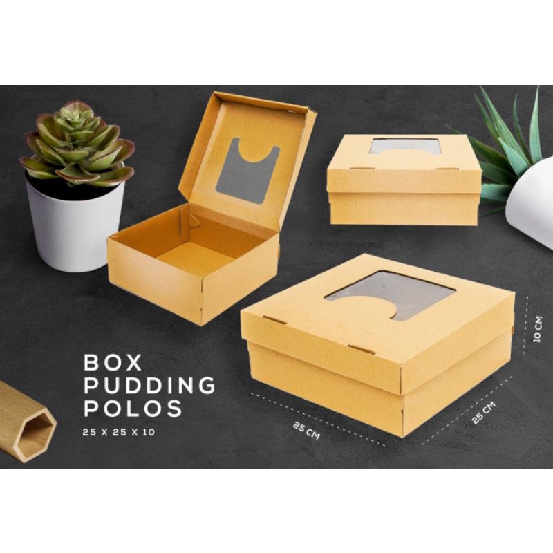 Jual BOX PUDDING POLOS 25x25x10 (1pcs) | Shopee Indonesia
