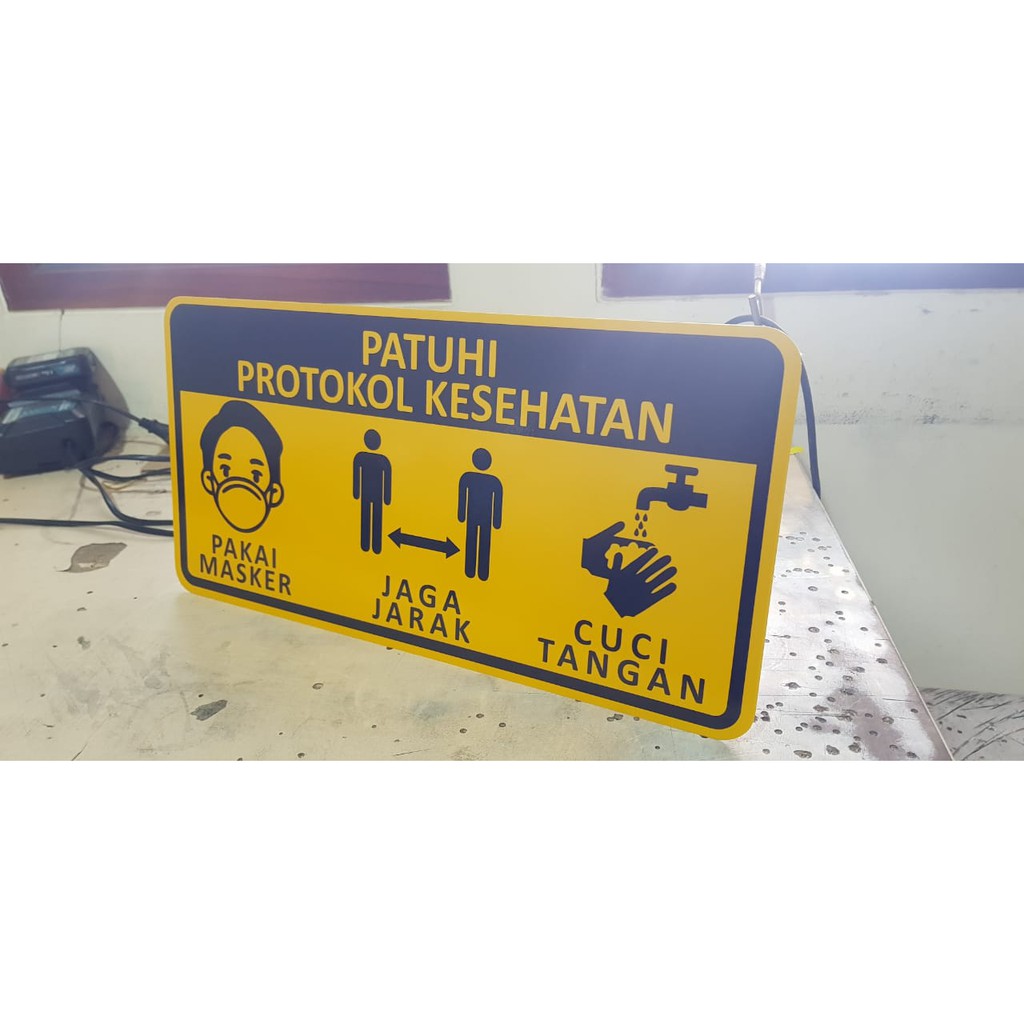 Jual SIGN PATUHI PROTOKOL KESEHATAN PLAT ALUMINIUM 40X20 REFLEKTIF ...
