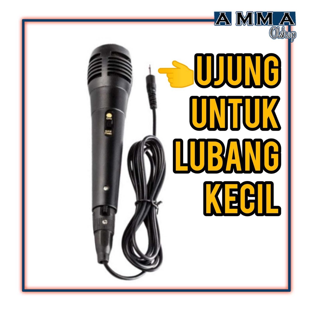 Jual Mic Kabel Lubang Kecil Colokan Mini Jack 3,5 mm Buat karaokean di ...