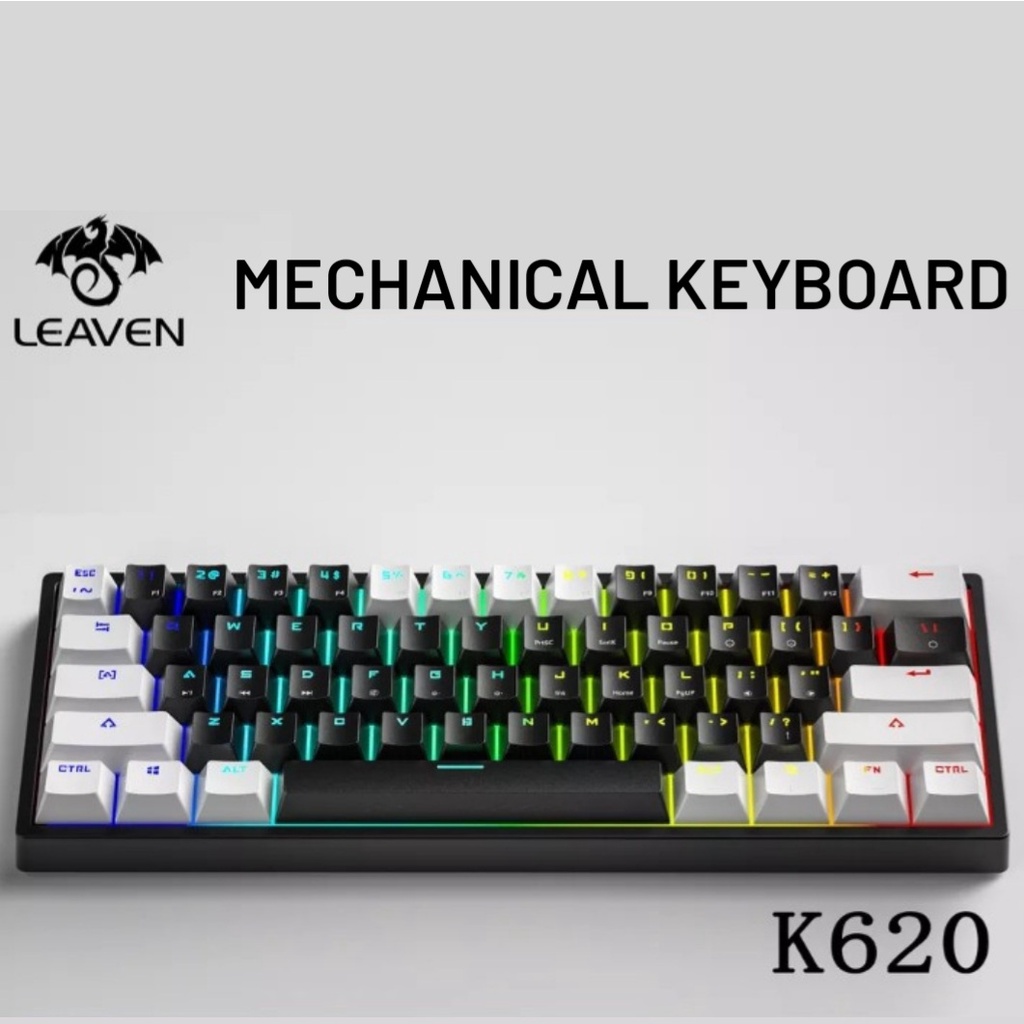 Jual K620 Leaven Mechanical Gaming Keyboard RGB Type-C - Blue Switch Red Switch Indonesia|Shopee ...