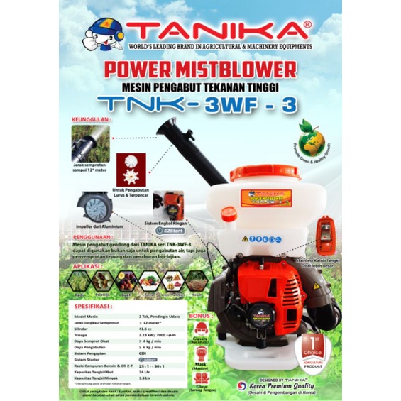 Jual Mesin pompa hama Blower kabut TANIKA TNK 3WF3 TANIKA MITS BLOWER | Shopee Indonesia