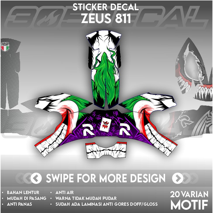 Jual Sticker Decal Helm ZEUZ 811 Part 1 | Decal helm | Decal sticker ...