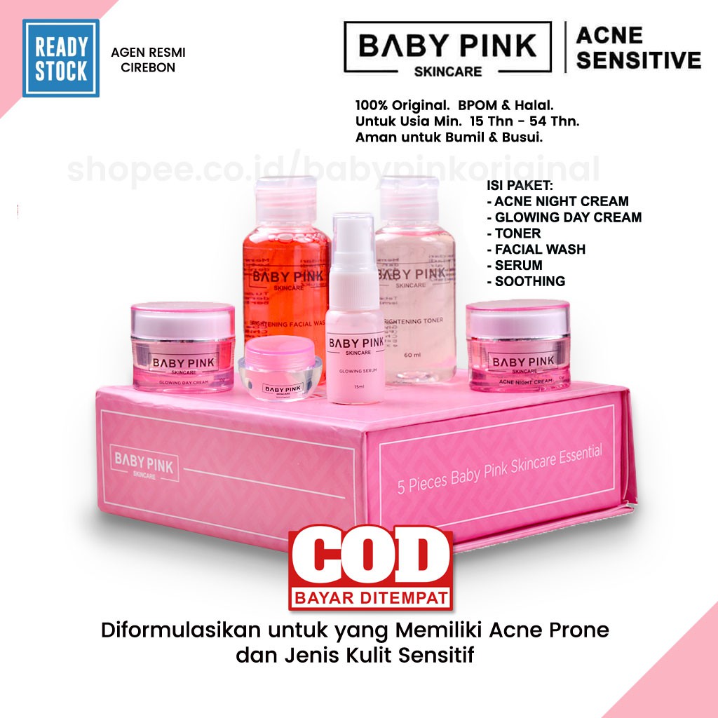 Jual Baby Pink Skincare Paket Acne Sensitif Khusus Untuk yang Memiliki ...