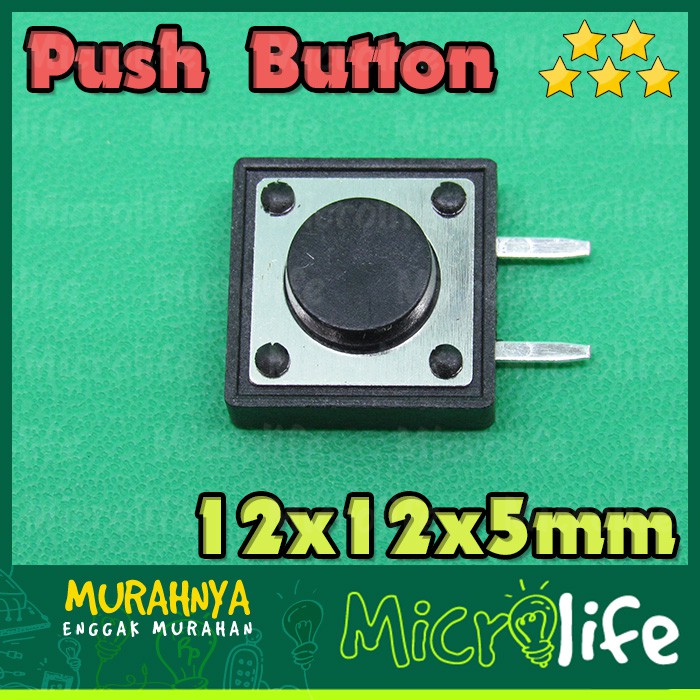 MICRO SWITCH PUSH BUTTON 2 KAKI SAMPING 12x12x5 mm | Shopee Indonesia