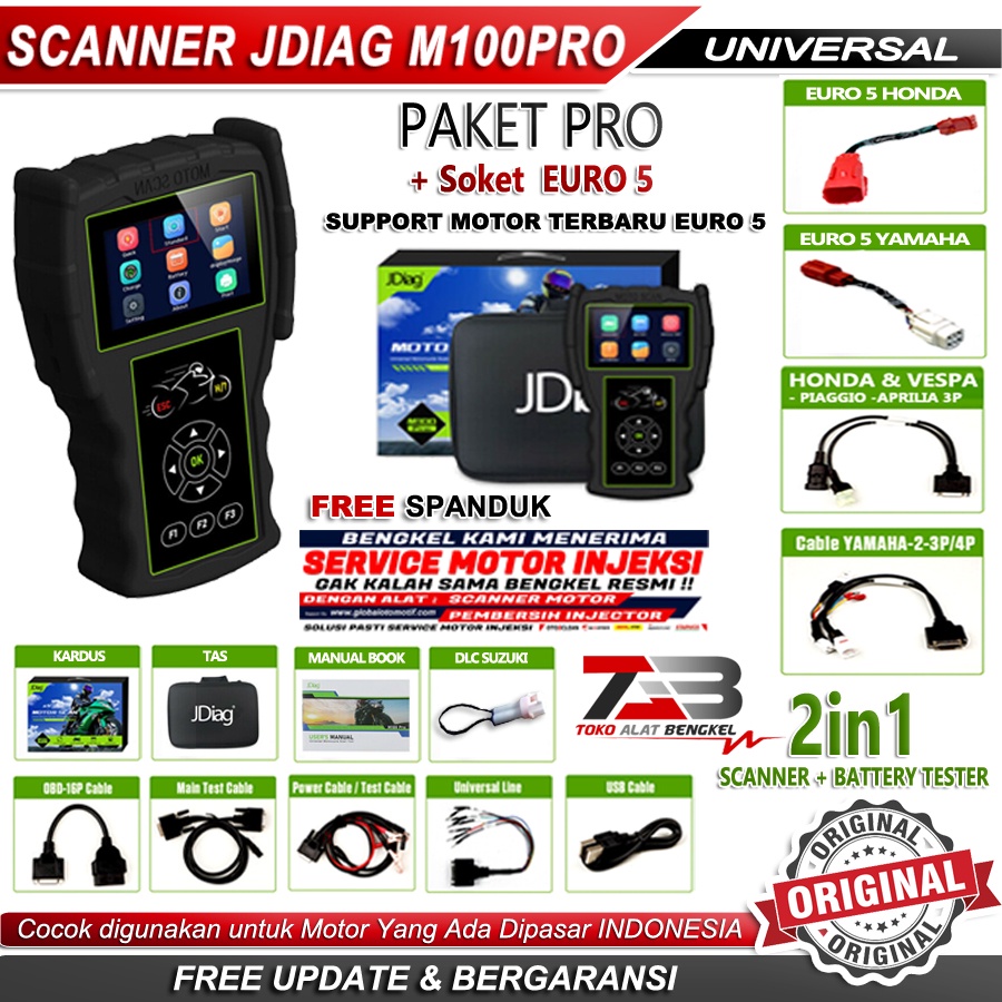 Jual Scanner Motor JDiag M100 Universal Diagnostik Tool JDIAG M100PRO ...