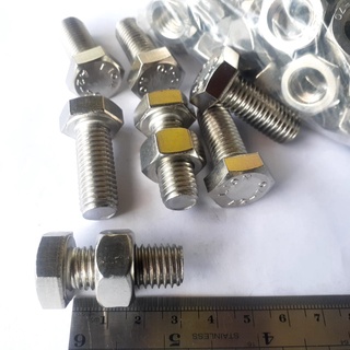 Jual BAUT STAINLESS M12 X 30 / BAUT SS M12 X 30 SUS 304 / BAUT M12X30 STAINLESS STEEL / BAUT M12 ...