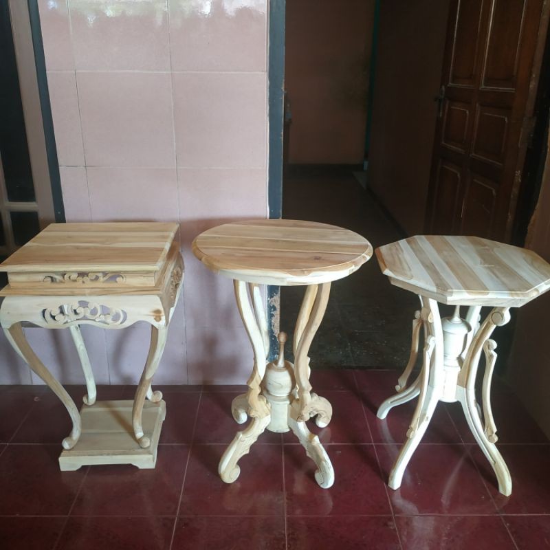 Jual meja pojok / meja teh / meja teras jati minimalis ( mentahan ...