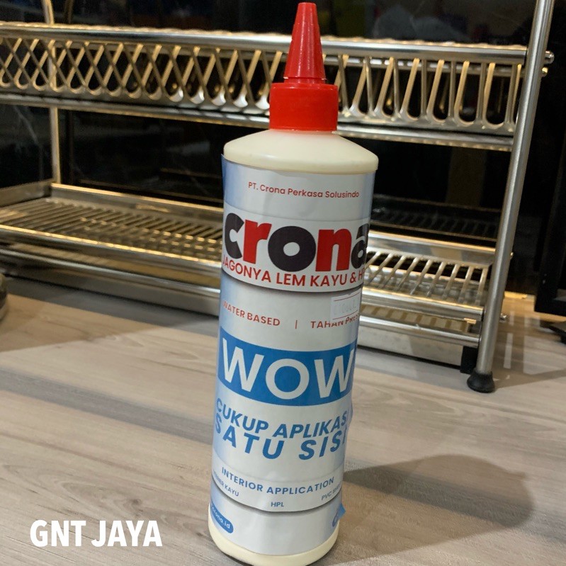 Jual Lem Crona WOW kayu Interior Vener hpl pvc sheet 600gr 600 gr botol ...