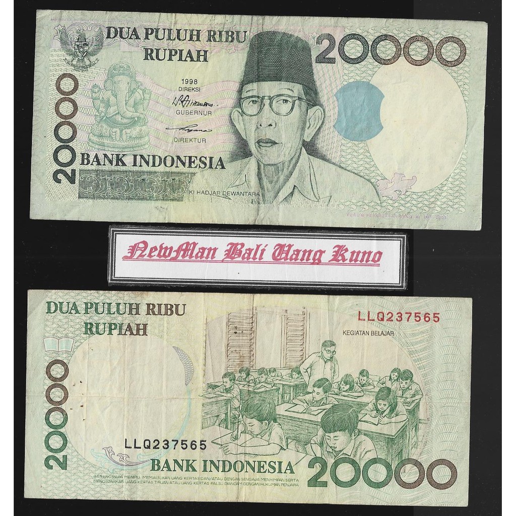 Jual UANG KERTAS KUNO 20000 RUPIAH SERI KI HADJAR DEWANTARA TH 1998 ...