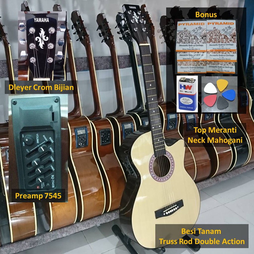 Jual Gitar Akustik Elektrik Yamaha preamp equalizer 7545 tanam besi | Shopee Indonesia