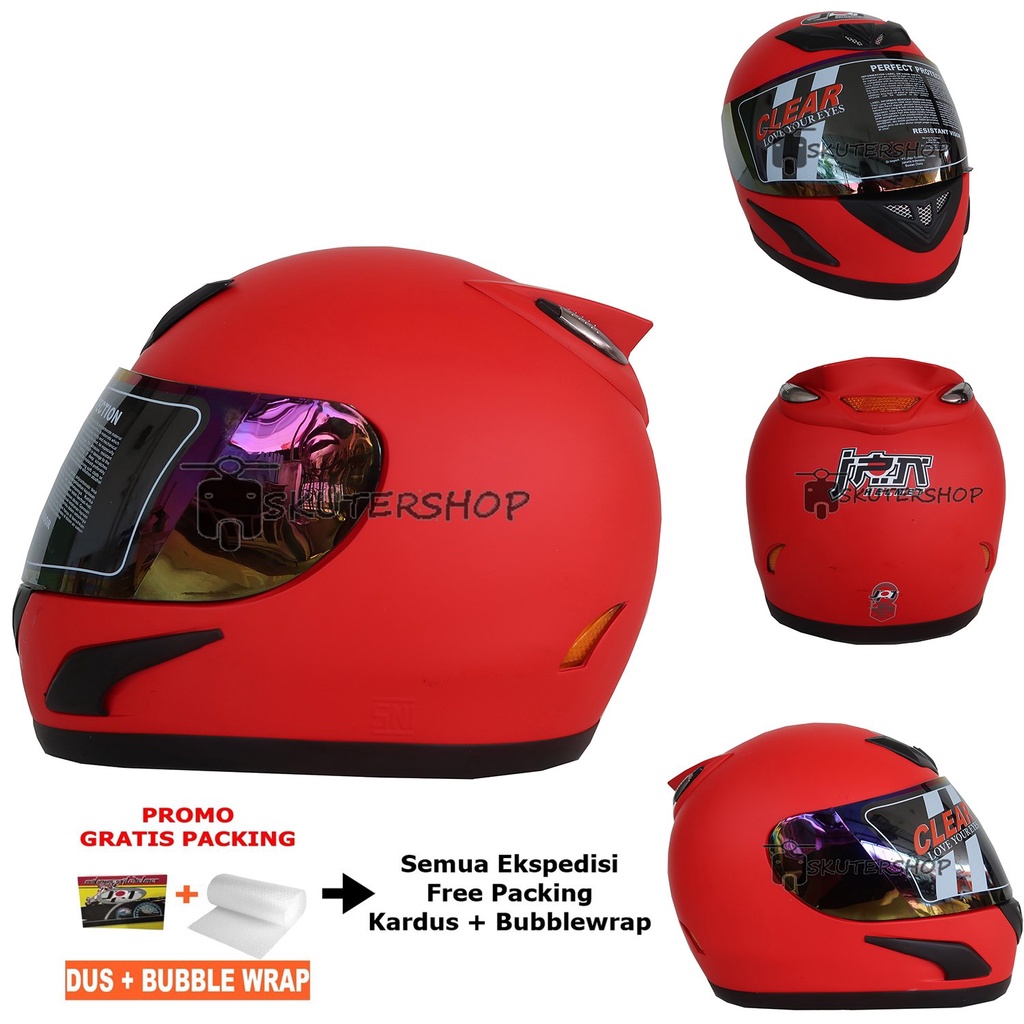 Jual Skutershop JPN Helm Full Face Racing Sport MotoGP Tanduk Simple ...