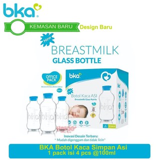 Jual BKA Botol Kaca Asi Tempat simpan Asi 100ml Isi 4pc | Shopee Indonesia