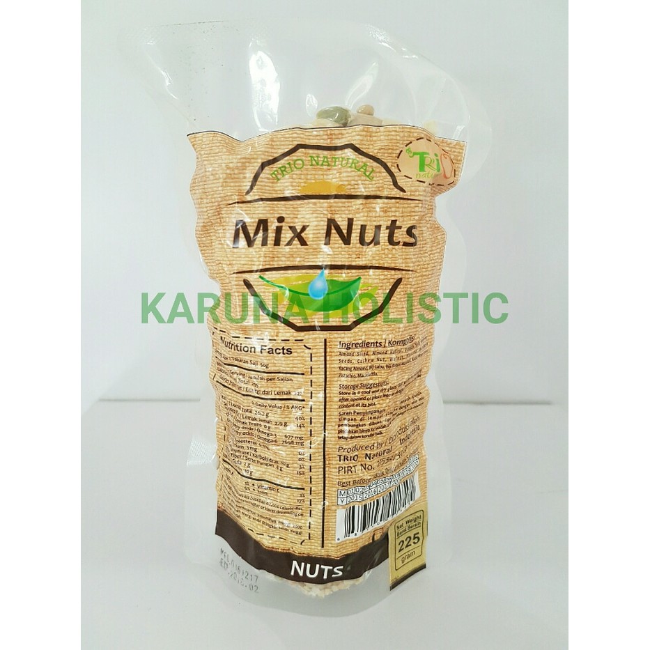 Jual Trio Natural Mix Nuts 225gram | Kacang Campur | Shopee Indonesia