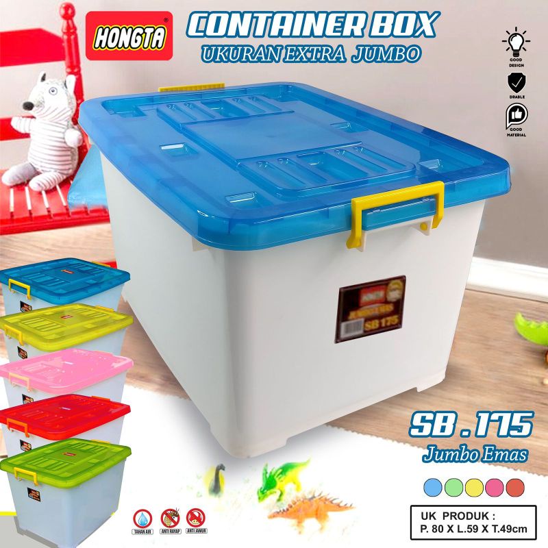 Jual Storage box container hongta SB 175 liter / TEMPAT PENYIMPAN super ...