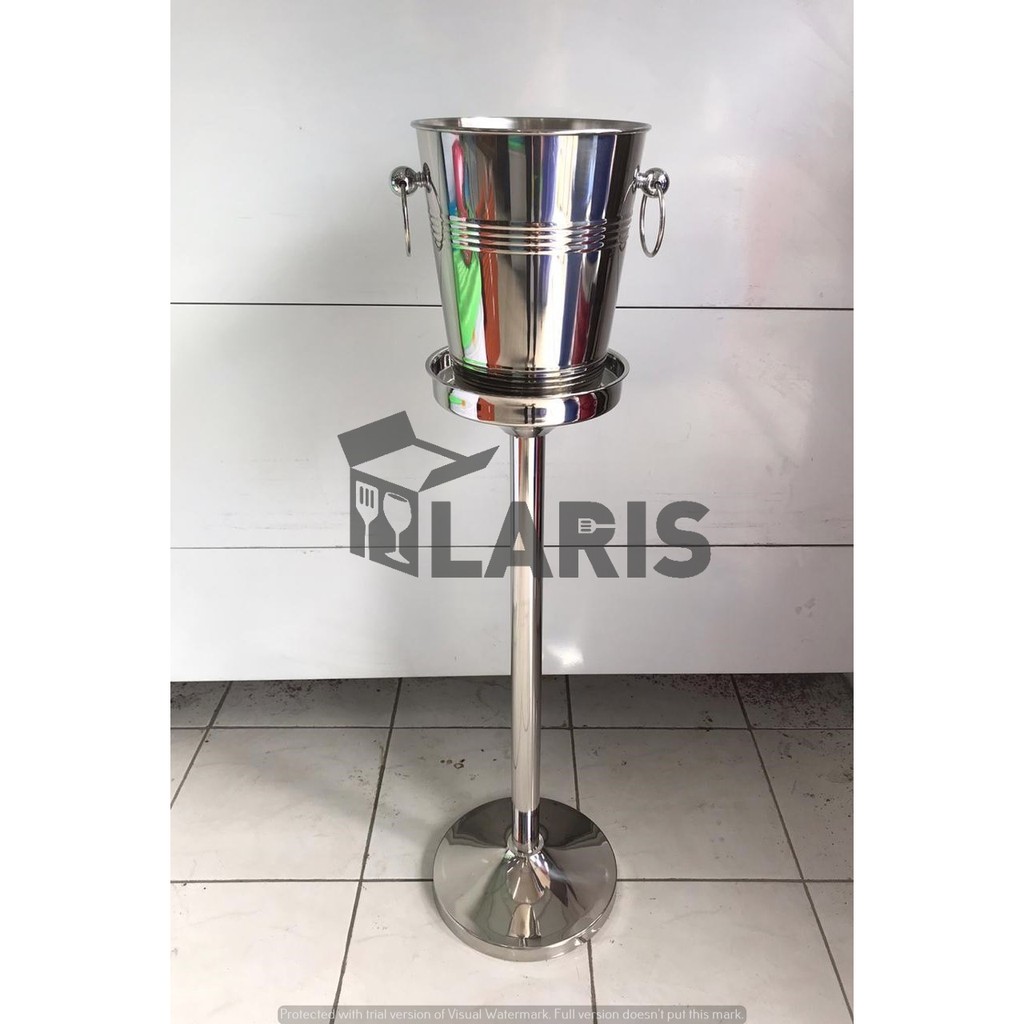 Jual Standing Wine Bucket/ Stainless Steel Wine Bucket Stand | Shopee ...