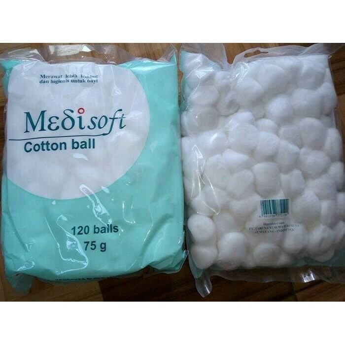 Jual LUCKYBS Medisoft cotton ball isi 120 kapas bola bulat bayi ...