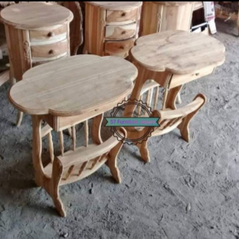 Jual Meja tamu telepon jati mentahan - Meja unik tempat koran/majalah ...