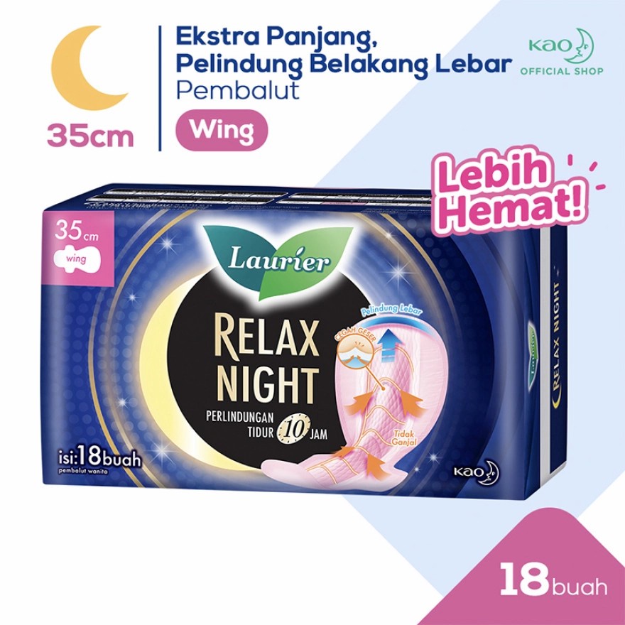 Jual Laurier Relax Night Wing 35cm isi 18 | Shopee Indonesia