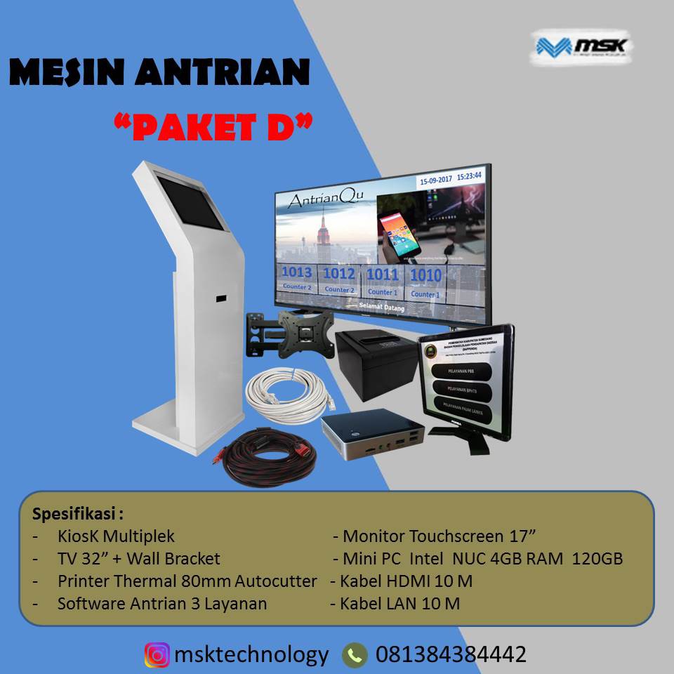 Jual Mesin Antrian Touchscreen Otomatis - Paket D | Shopee Indonesia