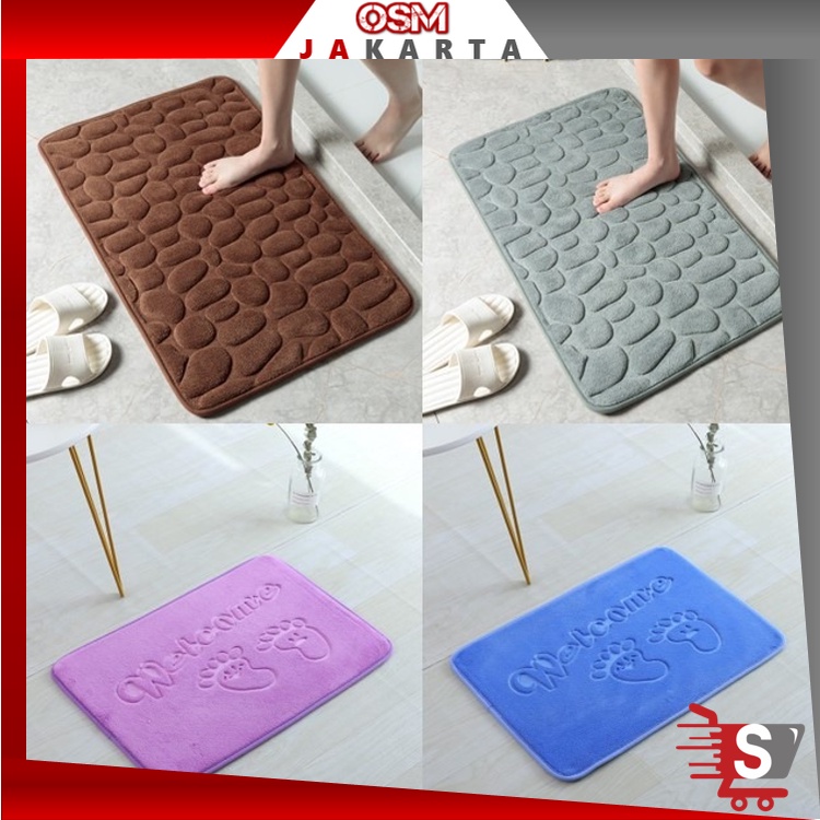 Jual OSM JKT H627 Keset Kaki Anti Slip Motif Batu & Kaki / Bahan Memory ...