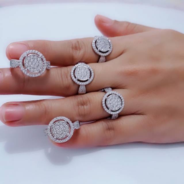 Jual CINCIN PERAK 925 LAPIS EMAS PUTIH / PERHIASAN PERMATA SILVER ...