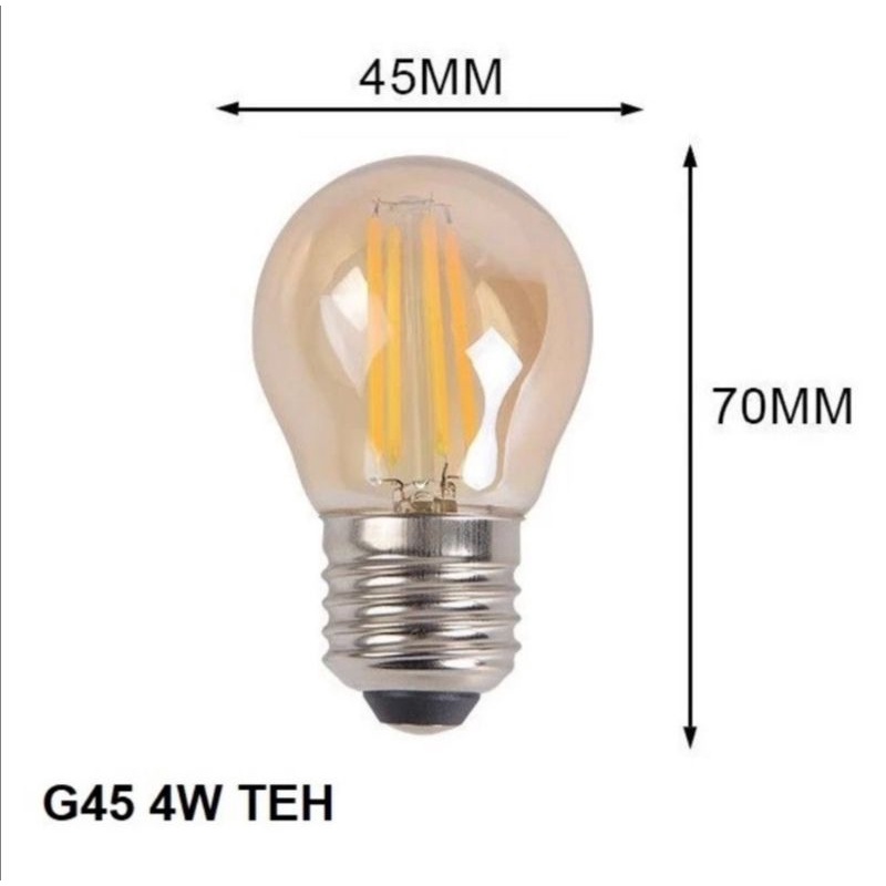 Jual Lampu LED Filamen Edison G45 4w Teh/Lampu Cafe LED Amber G45 4w ...