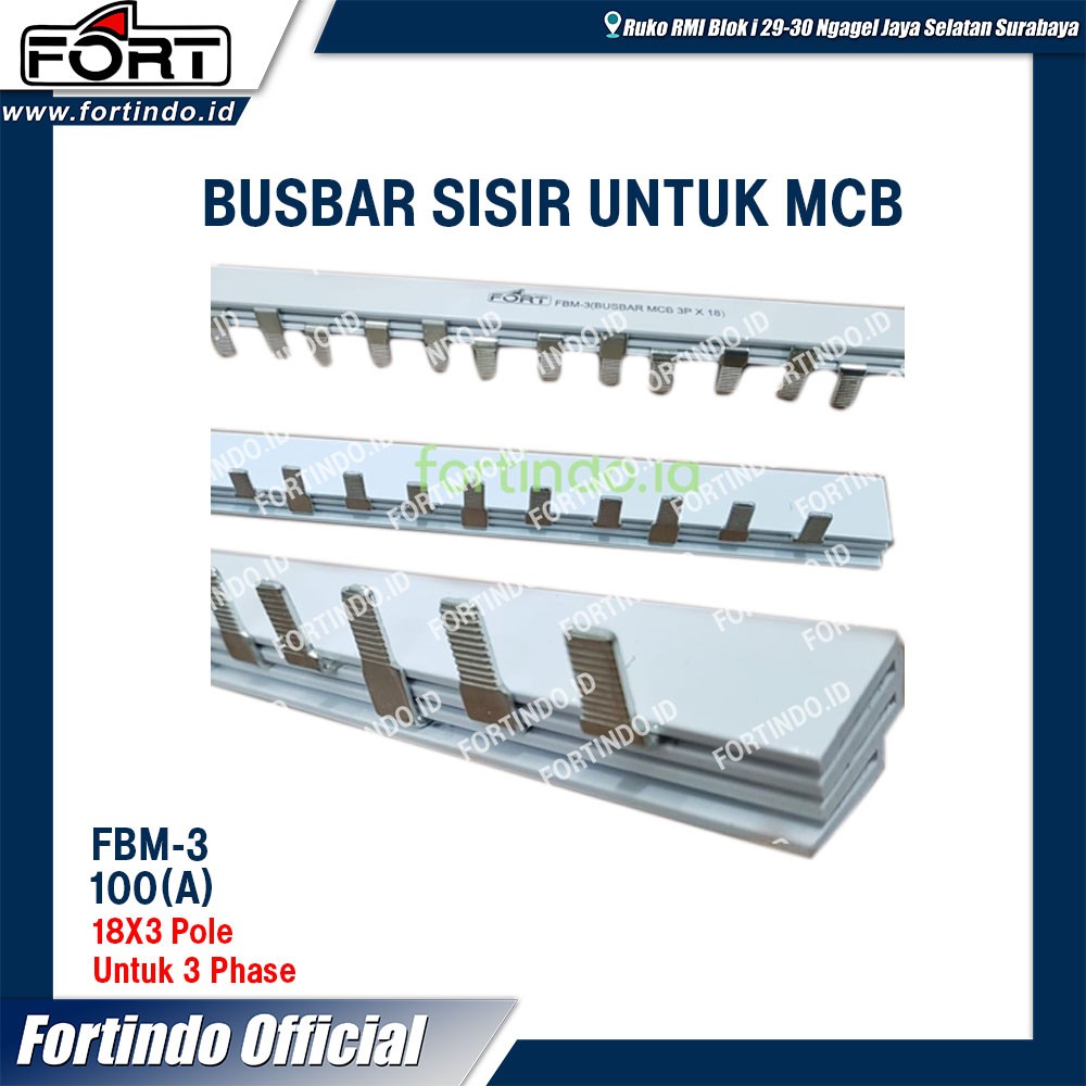 Jual Busbar sisir jumper FBM-3 MCB 3 phase 100A 3p MERK FORT PANEL ...