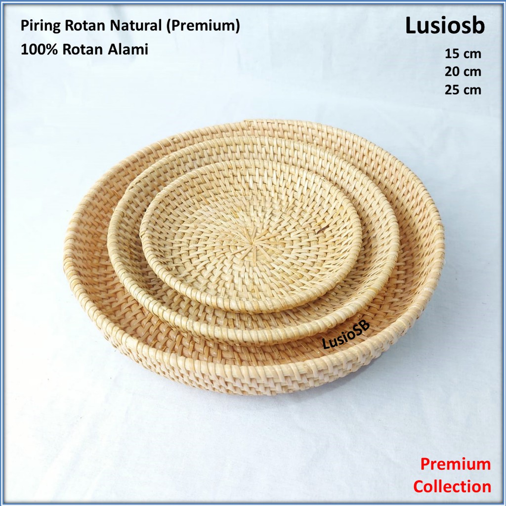 Jual LusioSB Piring Rotan Natural Premium / Piring Rotan Buah / Piring ...
