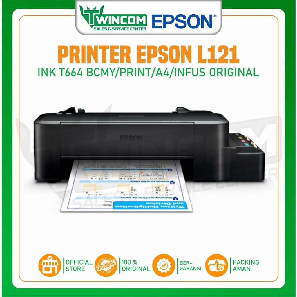 Jual PRINTER EPSON L121/INK T664 BCMY/PRINT/A4/INFUS ORIGINAL | Shopee ...