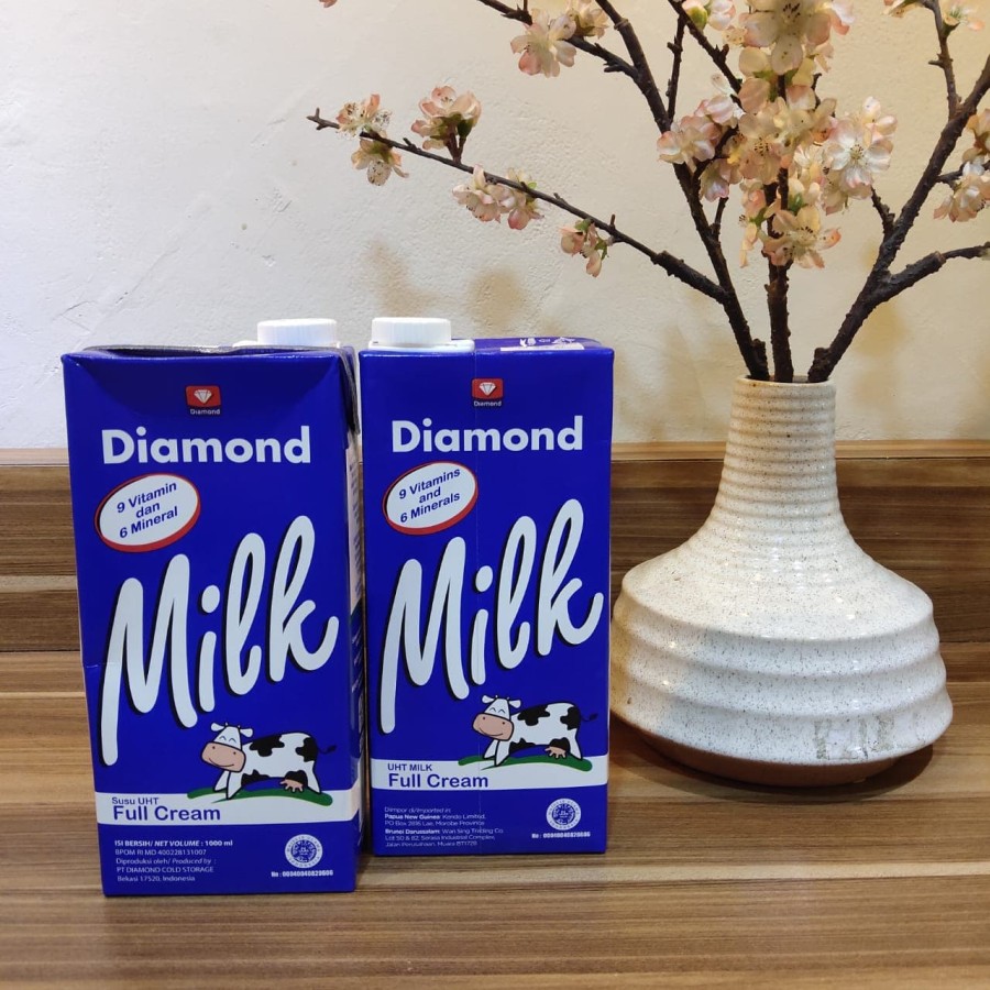 Jual Diamond Susu UHT Full Cream Milk 1 lt 1 liter / 1000 ml Indonesia|Shopee Indonesia
