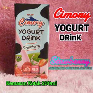 Jual cimory yogurt drink rasa strawberry kemasan kotak 200ml | Shopee Indonesia