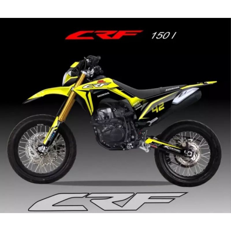 Jual decals sticker fullbody honda crf motip gradasi kuning | Shopee ...
